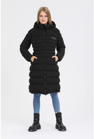 The North Face Pro 800 Kadın Seyyar Kapşonlu Yeni Sezon Parka Slim Fit