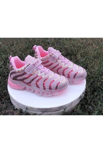 Kafkaslar Simli Pullu Renkli Jel Taban Ortopedik Kız Çocuk Spor Ayakkabı