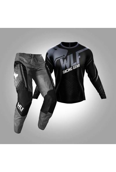 Wlf Racıng X-Air Siyah Gri Jersey Pantolon Takım