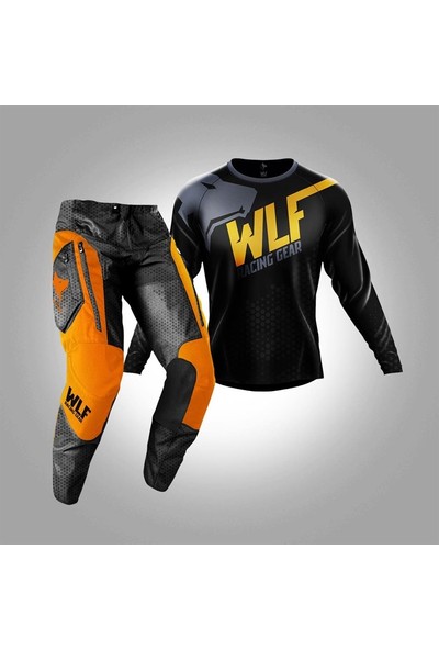 Wlf Racıng X-Air Gri Turuncu Jersey Pantolon Takım