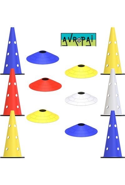 Avropai Futbol Delikli Antrenman Seti Huni ve Çanak Seti Eğitim Seti 42 cm Delikli Huni ve Çanak Set 6'lı Avropai Futbol Delikli Antrenman Seti Huni ve Çanak Seti Eğitim Seti 42 cm Delikli Huni ve Çanak Set 6'lı