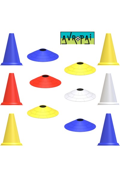 Avropai Futbol Antrenman Seti Huni ve Çanak Seti Antrenman Set Eğitim Seti 17 cm Huni ve Çanak Set 6'lı Avropai Futbol Antrenman Seti Huni ve Çanak Seti Antrenman Set Eğitim Seti 17 cm Huni ve Çanak Set 6'lı