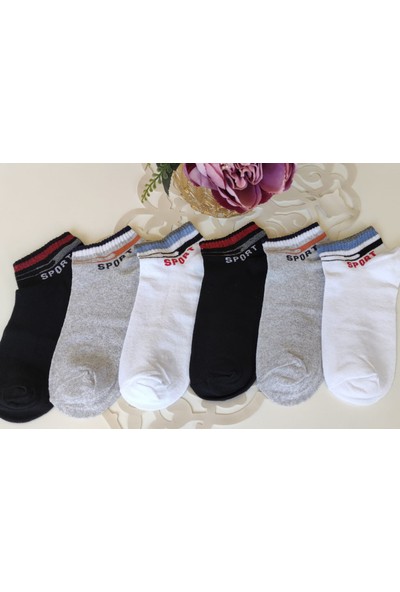 6 Lı Karışık Renklı Sport Erkek Patik Çorap