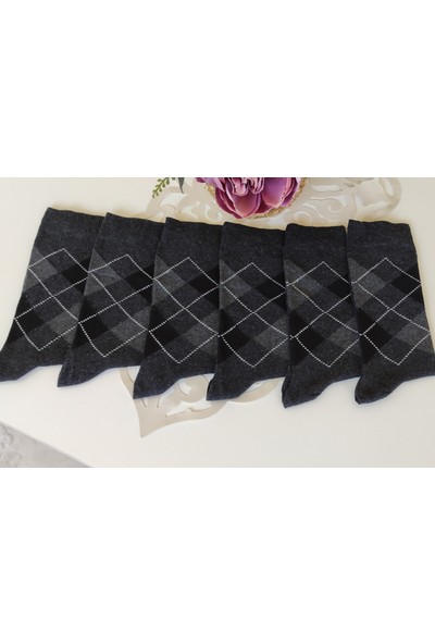 6 Lı Soket Ekose Desenli Erkek Çorap