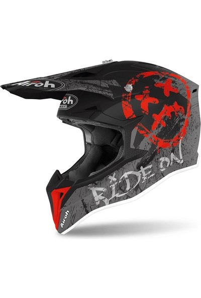 Aıroh Wraap Smıle Red Matt Çocuk Kask Aıroh Wraap Smıle Red Matt Çocuk Kask