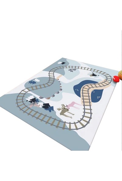 Artspot Desen Baskılı Çocuk Halısı Gri (Yurt Dışından)