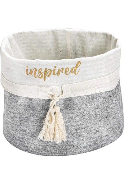 Favora Alas Keçe Yuvarlak Çok Amaçlı Düzenleyici Sepet Mega - Gri Favora Alas Keçe Yuvarlak Çok Amaçlı Düzenleyici Sepet Mega - Gri