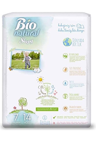 Sleepy Bio Natural Bebek Bezi 7 Beden Xx-Large 14 Adet Sleepy Bio Natural Bebek Bezi 7 Beden Xx-Large 14 Adet