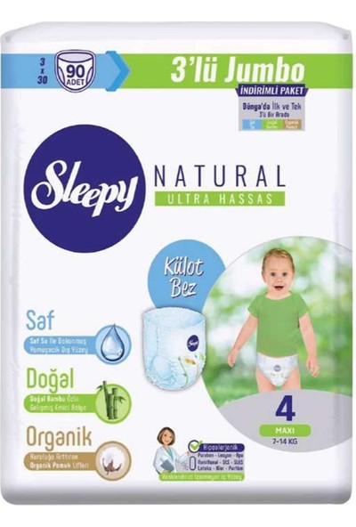 Sleepy Natural Külot Bez 4 Numara Maxi 90 Adet Sleepy Natural Külot Bez 4 Numara Maxi 90 Adet