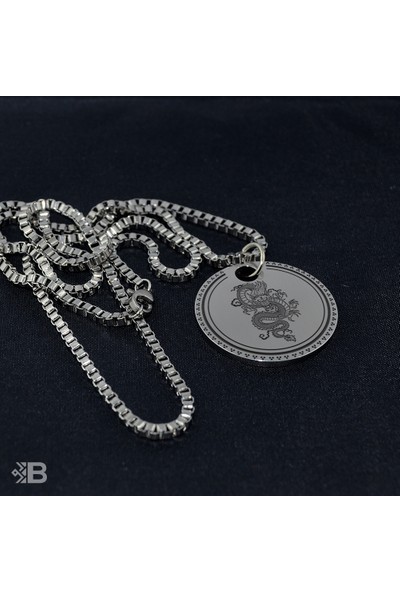 Bayzade Ejder Yuvarlak Çelik Kolye Bayzade Ejder Yuvarlak Çelik Kolye