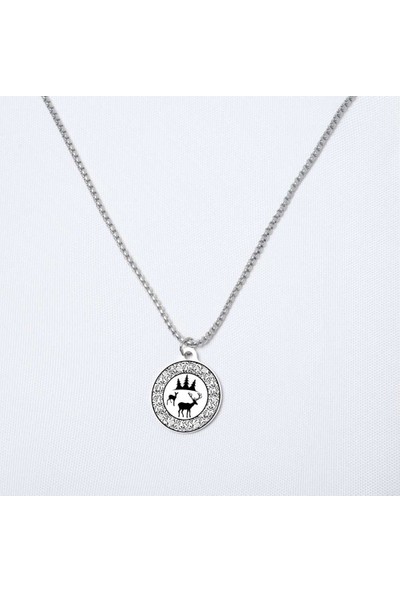 Bayzade Geyik Temalı Yuvarlak Çelik Kolye Bayzade Geyik Temalı Yuvarlak Çelik Kolye