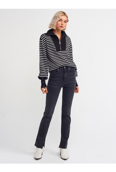 Dilvin 4497 Yanı Yırtmaçlı Jean Pantolon-Siyah Dilvin 4497 Yanı Yırtmaçlı Jean Pantolon-Siyah