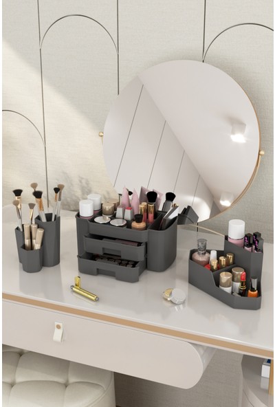 Dovi Home Makyaj Düzenleyici ve Kozmetik Saklama Kutusu Organizer 3'lü Set Dovi Home Makyaj Düzenleyici ve Kozmetik Saklama Kutusu Organizer 3'lü Set