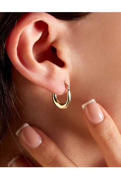 14 Ayar Altın Halka Küpe