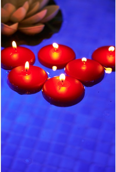 Garibanni Metalik Kırmızı Yüzen Mum