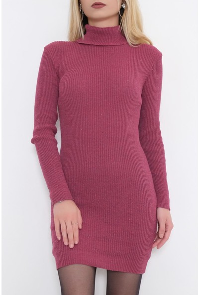 Depoxml Balıkçı Triko Tunik Mor - 4638.1319.