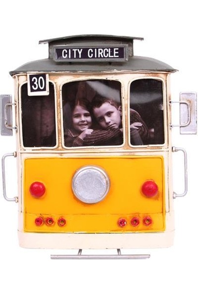 Dekoratif Metal Çerçeve Tramvay Temalı Vintage Hediyelik Dekoratif Metal Çerçeve Tramvay Temalı Vintage Hediyelik