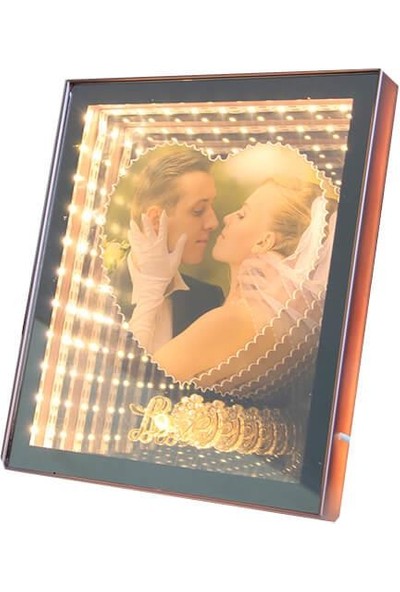 Ayna LED Li Çerçeve LED Işıklı Kalpli Fotoğraf Çerçevesi Ayna LED Li Çerçeve LED Işıklı Kalpli Fotoğraf Çerçevesi