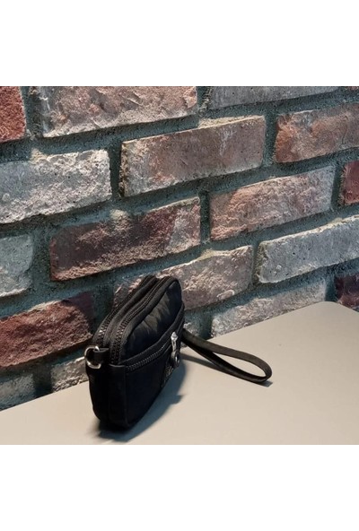 Giydegör Kadın Siyah Renk Krınkil Kumaş 3 Bölmeli Portföy El ve Çapraz Çanta