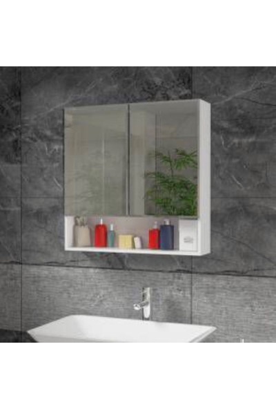 Asmob 2 Kapaklı Aynalı Banyo Dolabı Asmob 2 Kapaklı Aynalı Banyo Dolabı