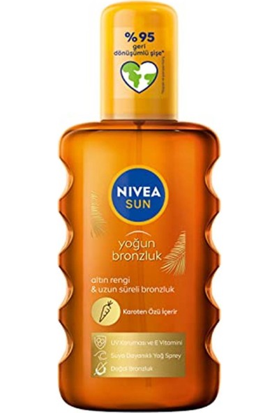 Nivea Sun Spf 6 Yoğun Bronzlaştırıcı Güneş Yağ Sprey 200 Ml,karoten Özlü, E Vitamini Içerir,yoğun B Nivea Sun Spf 6 Yoğun Bronzlaştırıcı Güneş Yağ Sprey 200 Ml,karoten Özlü, E Vitamini Içerir,yoğun B