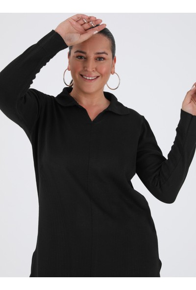 Alia Büyük Beden Tunik&pantolon Ikili Takım - Siyah - Alia