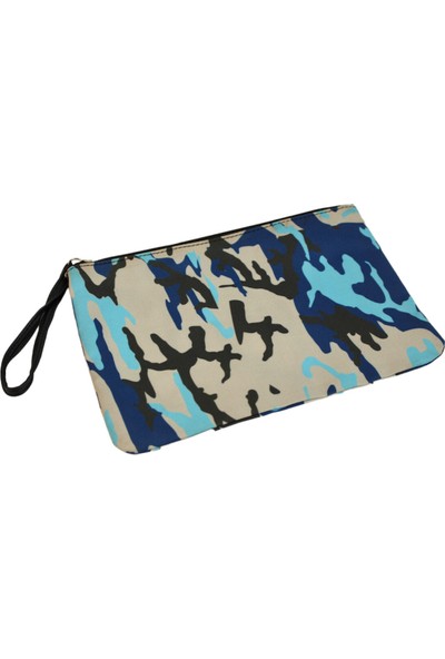Mutlu Mikrop Mavi Kamuflaj Clutch Mutlu Mikrop Mavi Kamuflaj Clutch