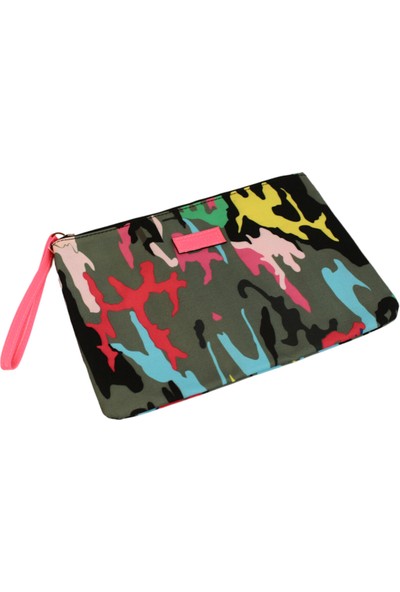 Mutlu Mikrop Renkli Kamuflaj Clutch Mutlu Mikrop Renkli Kamuflaj Clutch