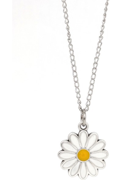 Kolbi Beyaz Papatya Figür Kadın Kolye Klasik Zincir Gümüş Kaplama Kolbi Beyaz Papatya Figür Kadın Kolye Klasik Zincir Gümüş Kaplama