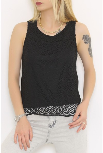Çerçici Moda Dantelli Bluz Siyah1 - 9650.224.