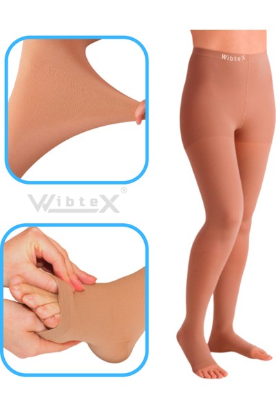Wibtex Külotlu Varisçorabı Burnu Açık (Ten Rengi) Orta Basınç Ccl2(Çift Bacak) Wibtex Külotlu Varisçorabı Burnu Açık (Ten Rengi) Orta Basınç Ccl2(Çift Bacak)