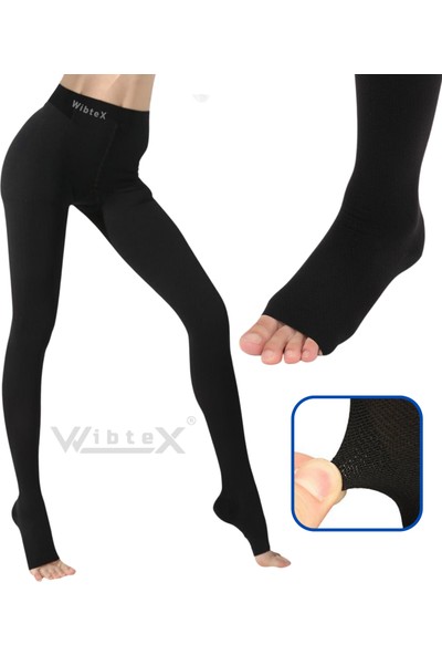 Wibtex Külotlu Varisçorabı Burnu Açık (Siyah Rengi) Orta Basınç Ccl2(Çift Bacak) Wibtex Külotlu Varisçorabı Burnu Açık (Siyah Rengi) Orta Basınç Ccl2(Çift Bacak)