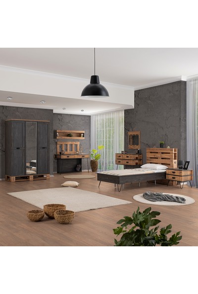 Setay Genç Odası, Pallet Genç Odası Takımı, Dolap - Karyola - Komodin - Masa - Şifonyer Setay Genç Odası, Pallet Genç Odası Takımı, Dolap - Karyola - Komodin - Masa - Şifonyer