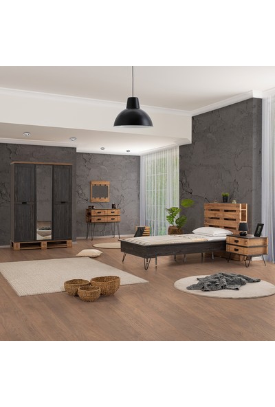 Setay Genç Odası, Pallet Genç Odası Takımı, Dolap - Karyola - Komodin - Şifonyer Setay Genç Odası, Pallet Genç Odası Takımı, Dolap - Karyola - Komodin - Şifonyer