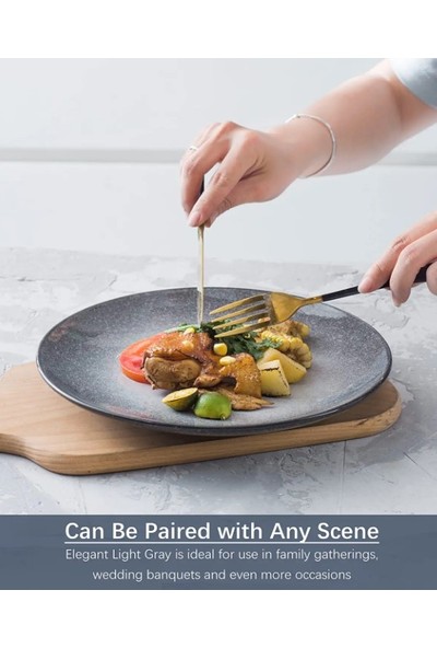 Henxfen Lead 4'lü Seramik Yemek Tabağı