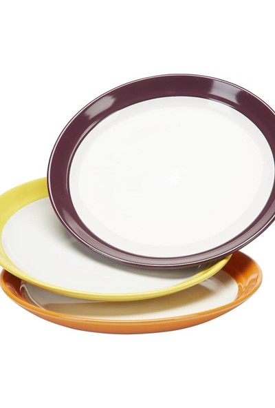 Amethya 6'lı Renkli Seramik Yemek Tabağı