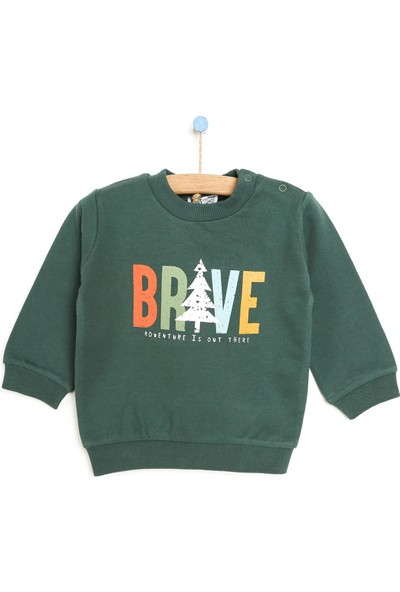 Hellobaby Basic Erkek Bebek Şardonlu Iki Ip Baskılı Sweatshirt