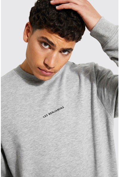 Trend Seninle Erkek Les Benjamins Baskılı Oversize Sweatshirt Trend Seninle Erkek Les Benjamins Baskılı Oversize Sweatshirt