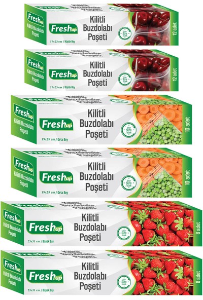 Fresh-Up Kilitli Buzdolabı Poşeti Seti 60'lı Fresh-Up Kilitli Buzdolabı Poşeti Seti 60'lı