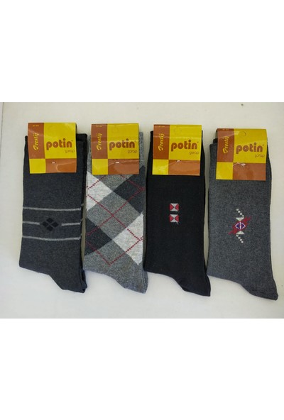 Potin Prestij 4 Çift Desenli Erkek Çorabı Potin Prestij 4 Çift Desenli Erkek Çorabı