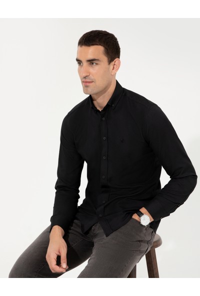 Pierre Cardin Erkek Siyah Gömlek 50255278-VR046