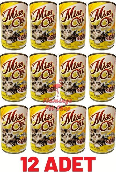Miss Cat Tavuk Etli Yavru Kediler Için Konserve Maması 400 G * 12 Adet Miss Cat Tavuk Etli Yavru Kediler Için Konserve Maması 400 G * 12 Adet