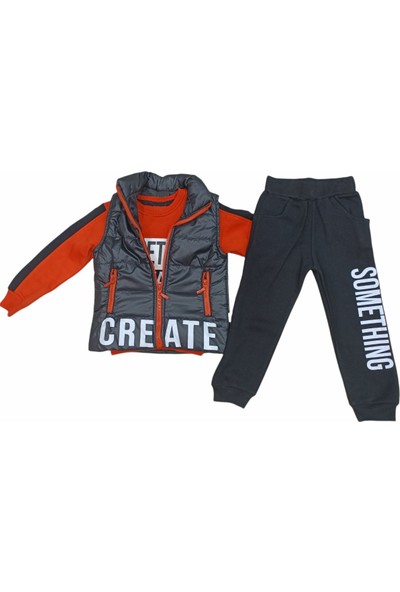 Yavrucak Erkek Çocuk Şişme Yelekli Üçlü Takım