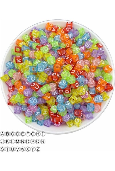 Unique Hobby 6mm Renkli Fon Üzeri Beyaz Yazılı Küp Harf Boncuk Seti 4'erli Unique Hobby 6mm Renkli Fon Üzeri Beyaz Yazılı Küp Harf Boncuk Seti 4'erli