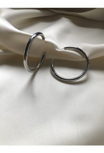 Isle Jewelry Gümüş Halka Küpe (4,5cm) Isle Jewelry Gümüş Halka Küpe (4,5cm)