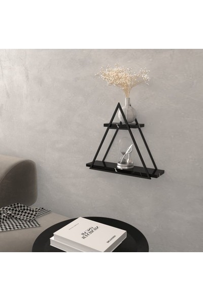 Rima Home Dekoratif Üçgen Raf, Dekoratif Kitaplık, Duvar Aksesuarı, Duvar Süsü, Duvar Aksesuarı
