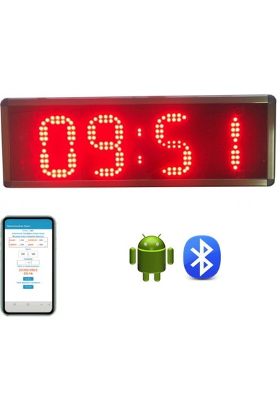 Sanec Android Uygulumalı Alarmlı Dijital Saat (Kasa: 16X50 cm - Kırmızı) Sanec Android Uygulumalı Alarmlı Dijital Saat (Kasa: 16X50 cm - Kırmızı)