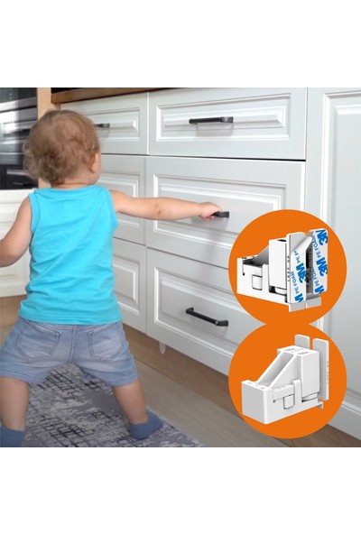 Diobaby 8 Adet Dolap Kapağı Veya Çekmece Kilitler Gizli Çocuk Kilidi (4 Adet Kilit) Diobaby 8 Adet Dolap Kapağı Veya Çekmece Kilitler Gizli Çocuk Kilidi (4 Adet Kilit)