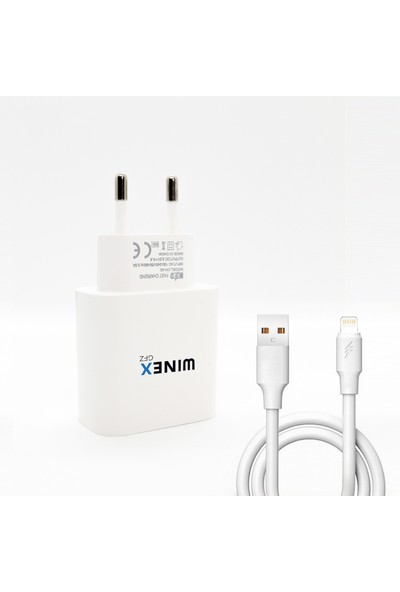 Winex Iphone 13 Usba To Lightning 18W Hızlı Şarj Aleti Kablolu Beyaz Winex Iphone 13 Usba To Lightning 18W Hızlı Şarj Aleti Kablolu Beyaz