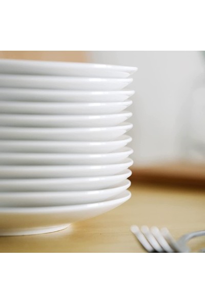 12'li Beyaz Tatlı Tabakları